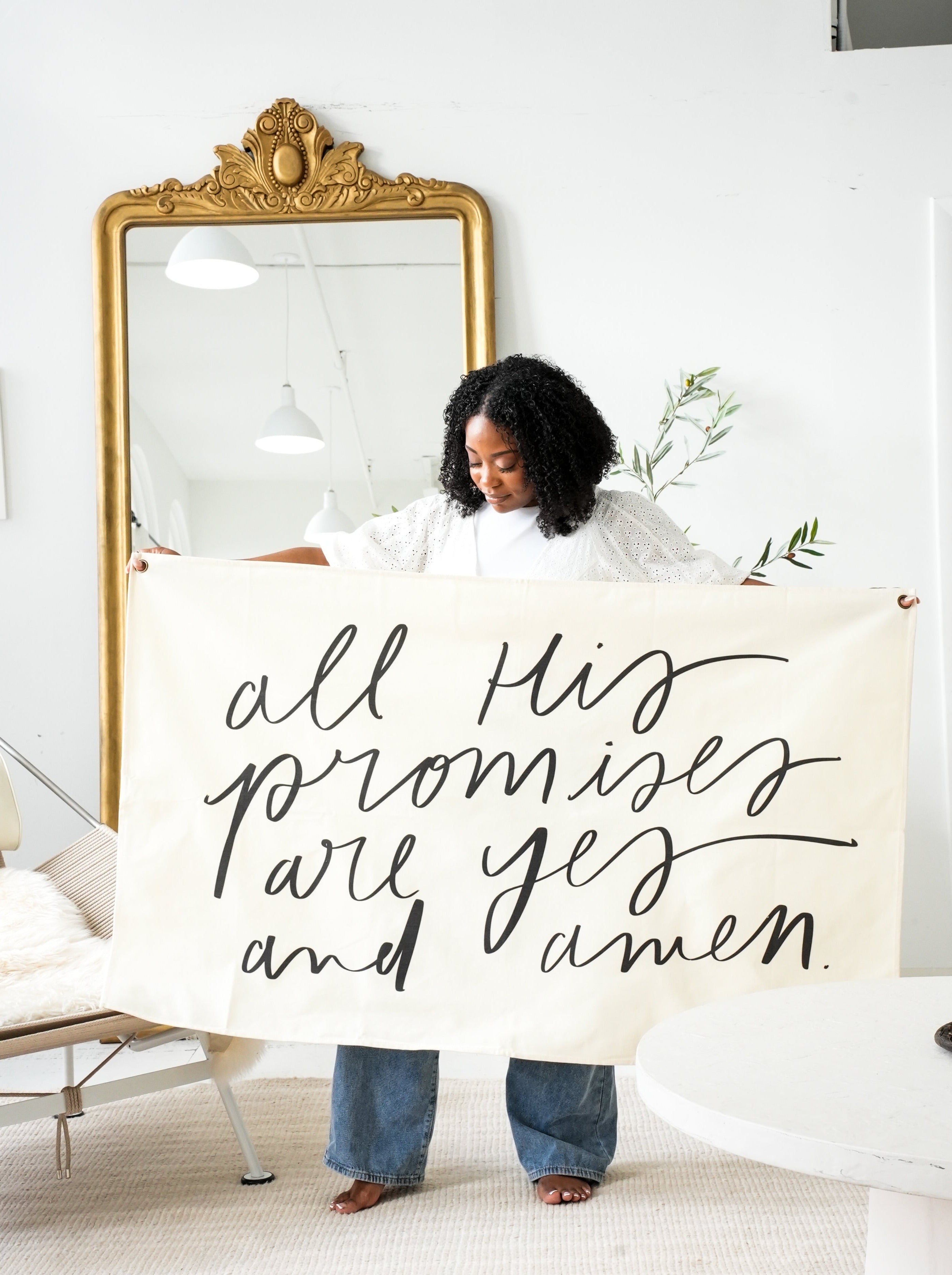 All His Promises Canvas Banner – Dwell Here